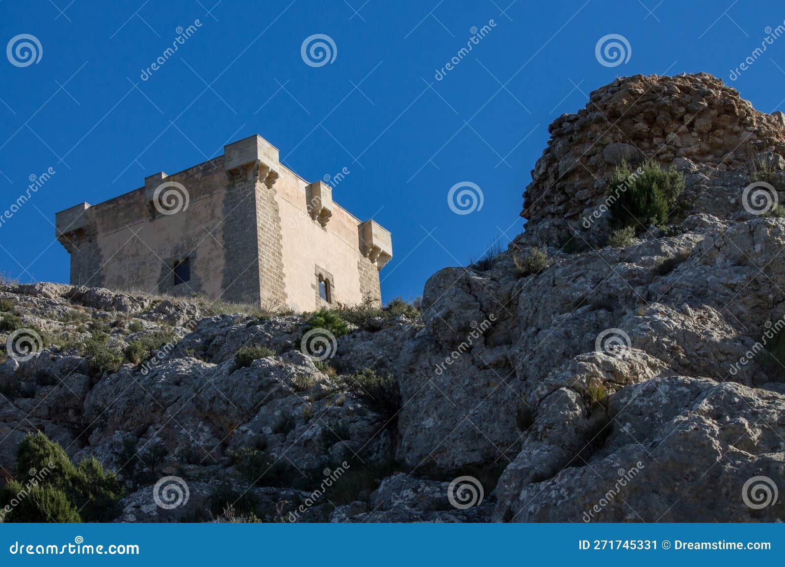 Cocentaina Castle in sight stock image. Image of fortification - 271745331