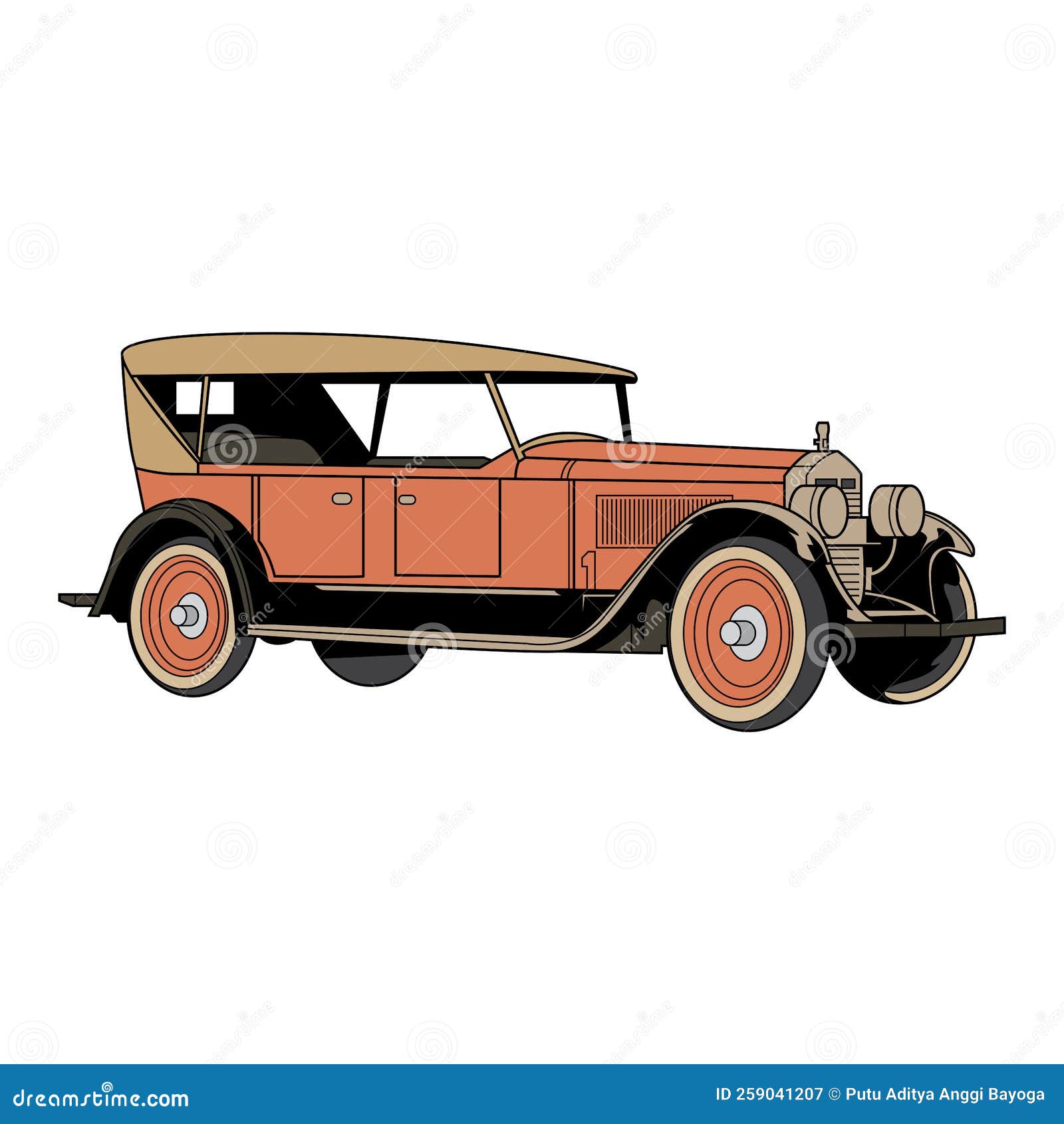 Coche Antiguo De Dibujos Animados Ilustración del Vector - Ilustración ...