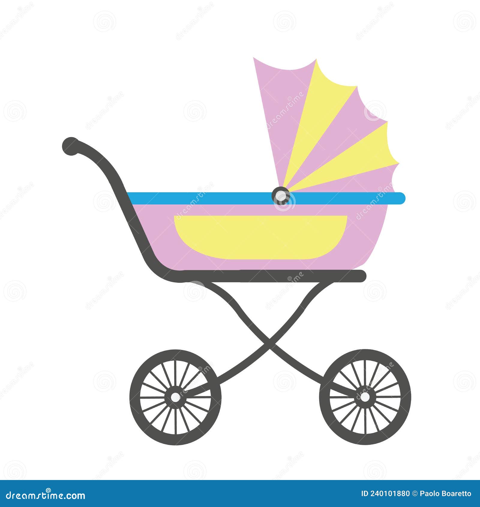 Coche De Bebé De Estilo Plano. Stock de ilustración - Ilustración de ...