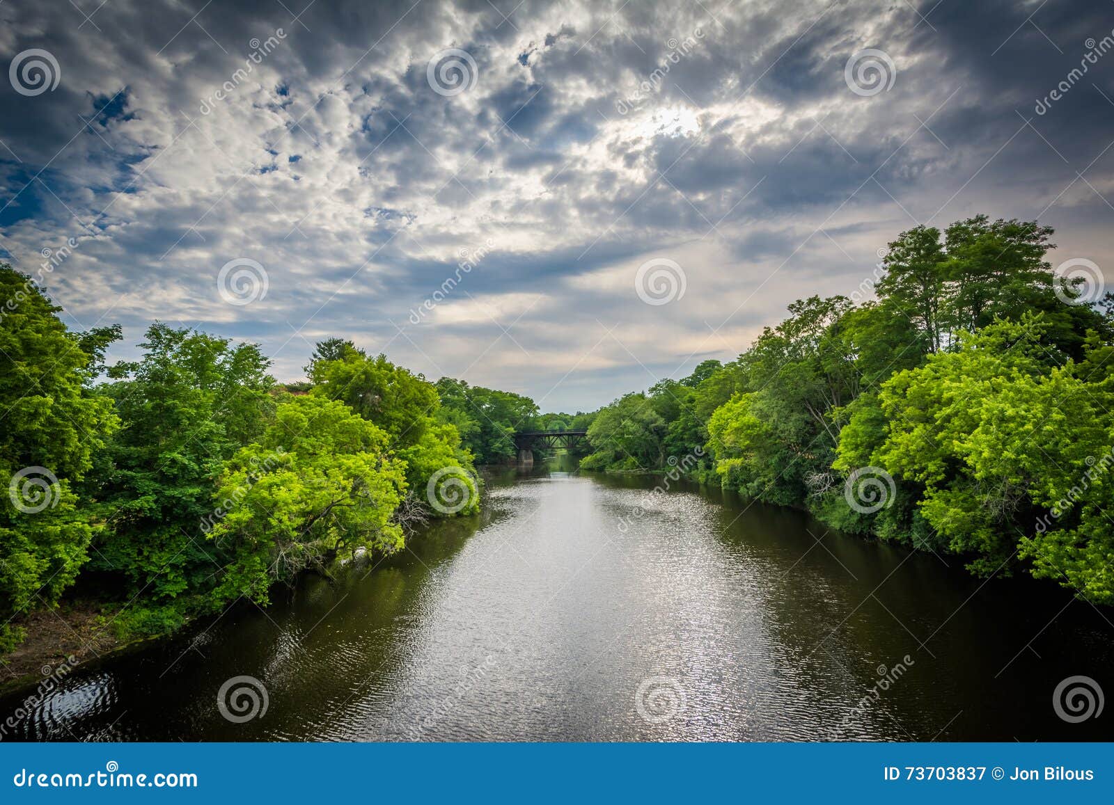 The Cochecho River, in Dover, New Hampshire. Stock Image - Image of ...