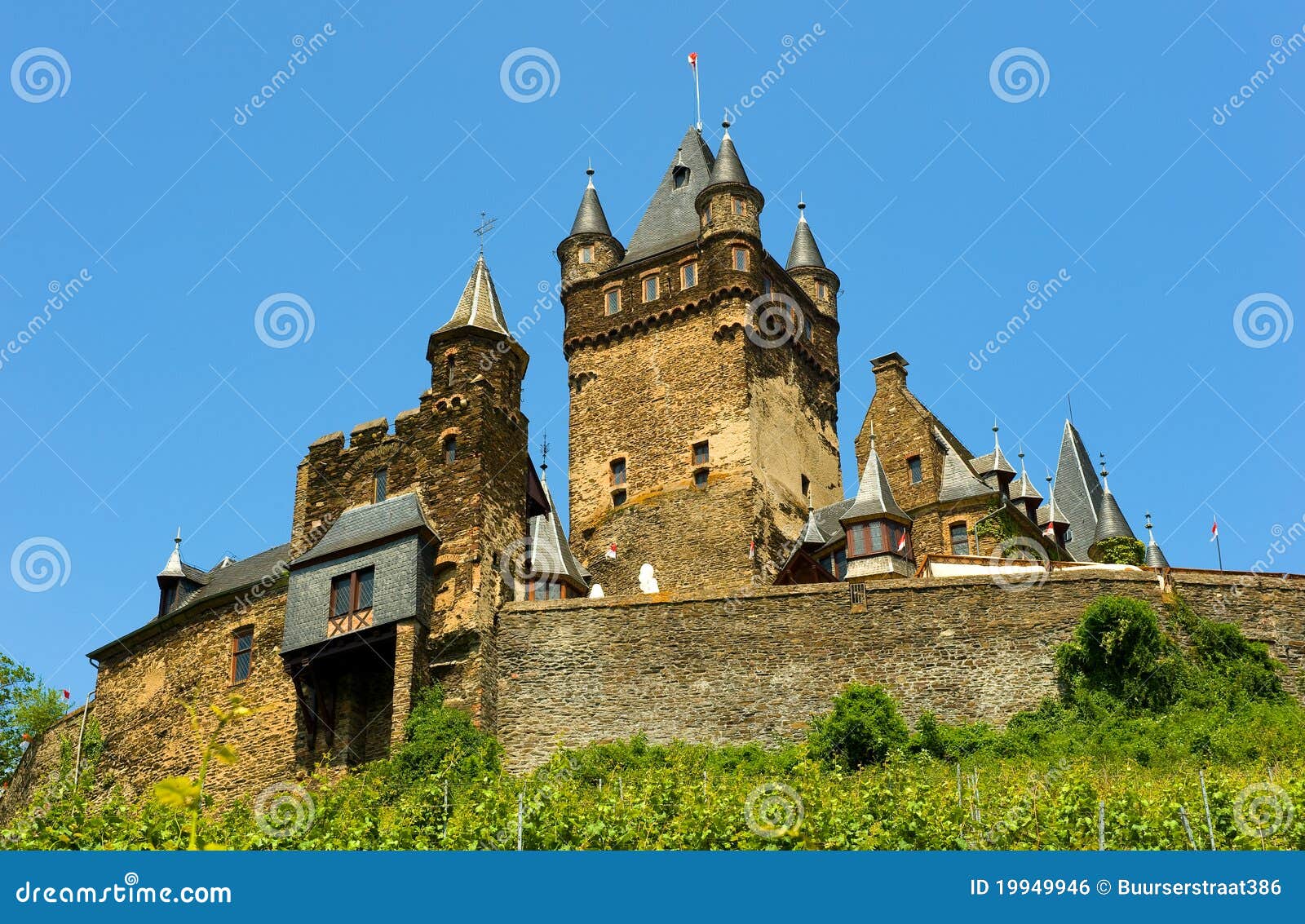 Cochem castle stock photo. Image of castle, mountain - 19949946