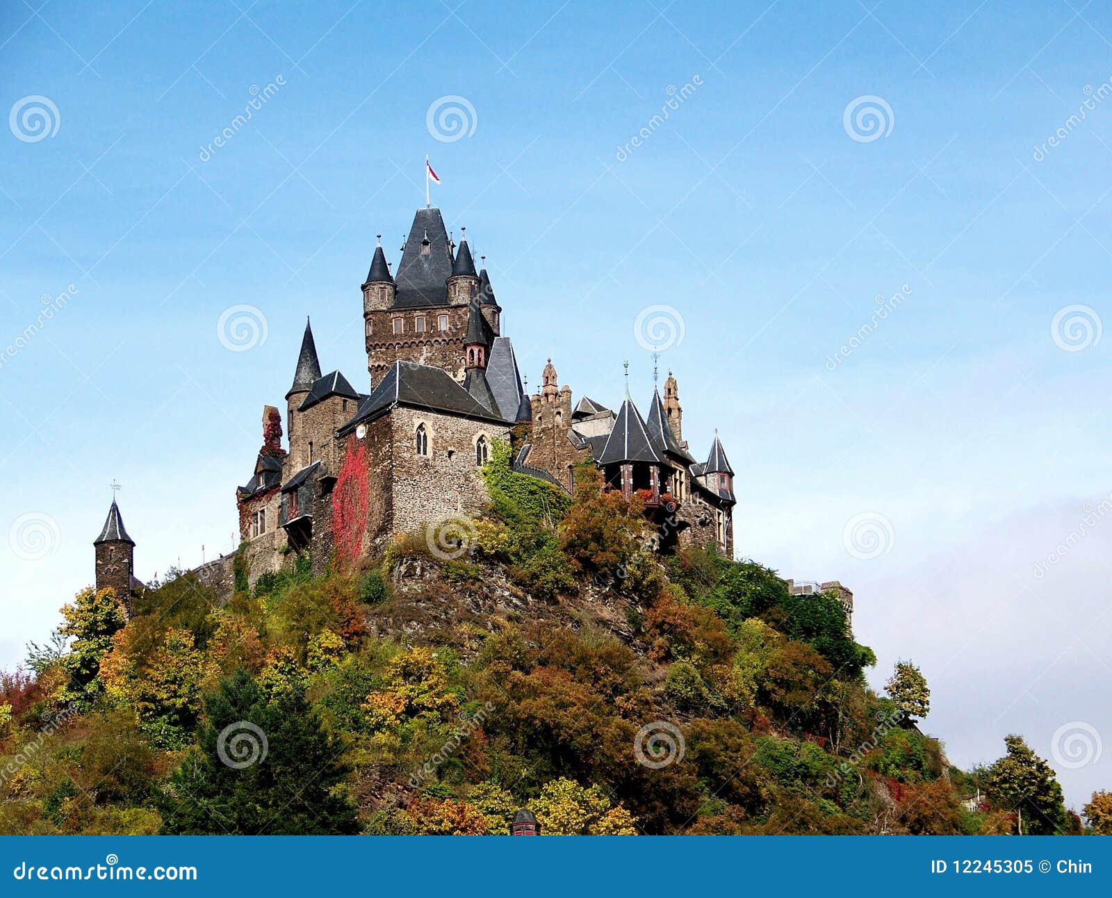 Cochem, Germany - Cochem Castle With The Vineyard And Autumn Trees ...