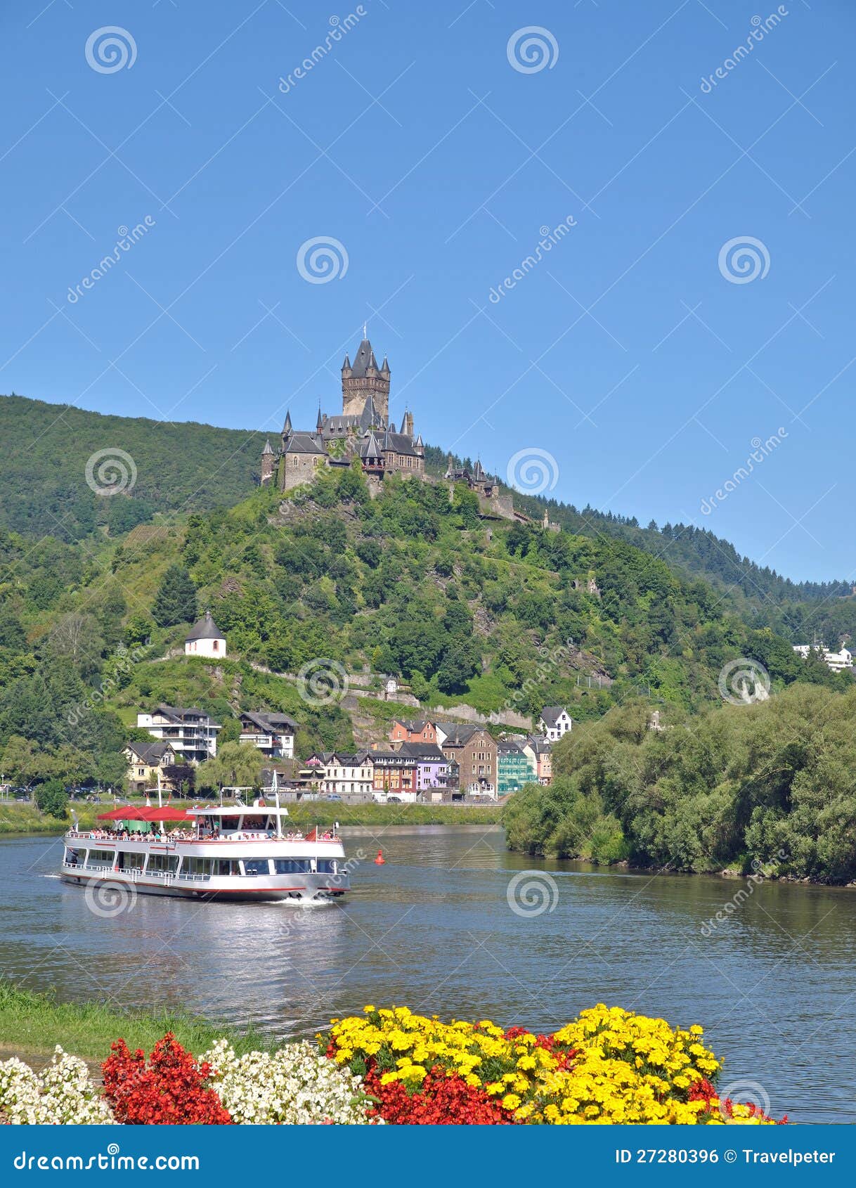 Cochem, De Rivier Van Moezel, Duitsland Stock Foto - Image of dorp ...