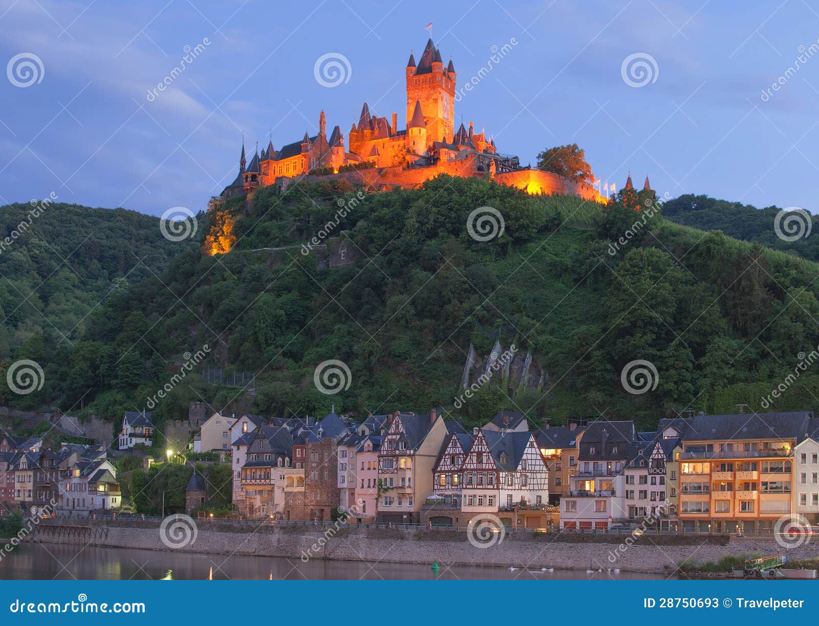 Cochem, De Rivier Van Moezel, Duitsland Stock Afbeelding - Image of ...