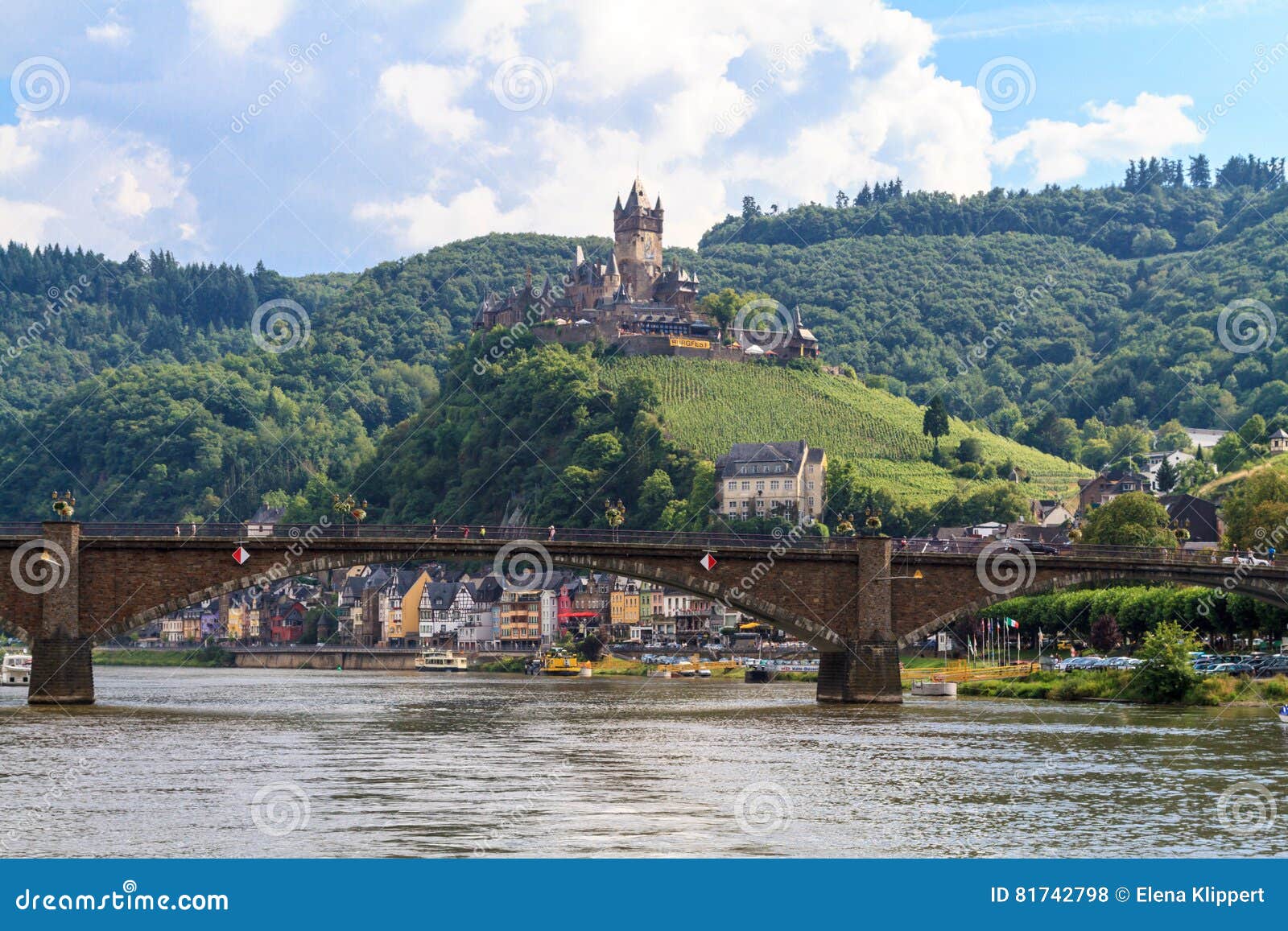 Cochem op de Moezel stock foto. Image of reis, kasteel - 81742798