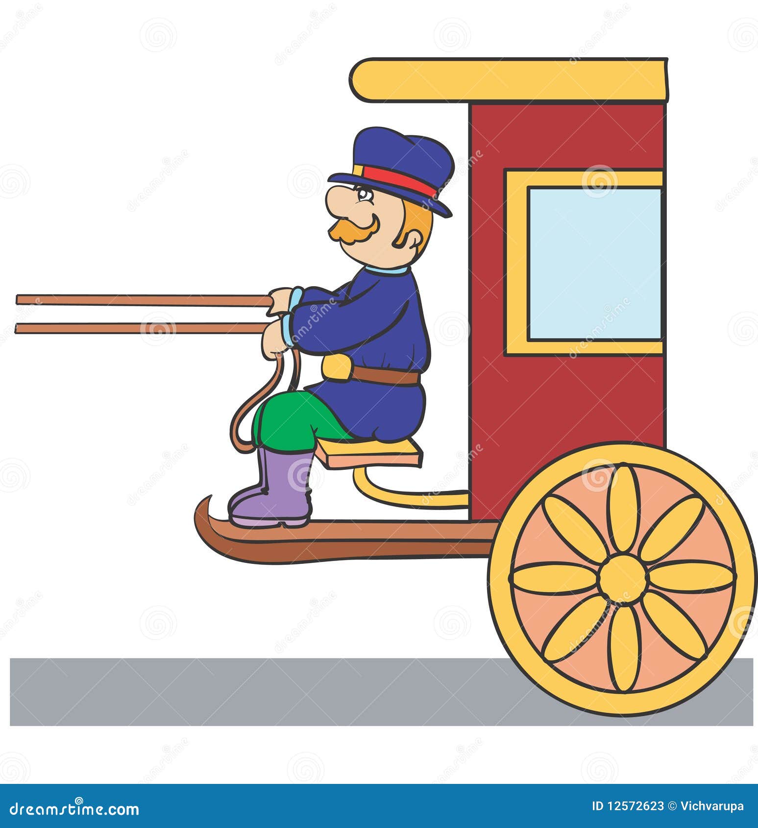 Cochero ilustración del vector. Ilustración de rueda - 12572623
