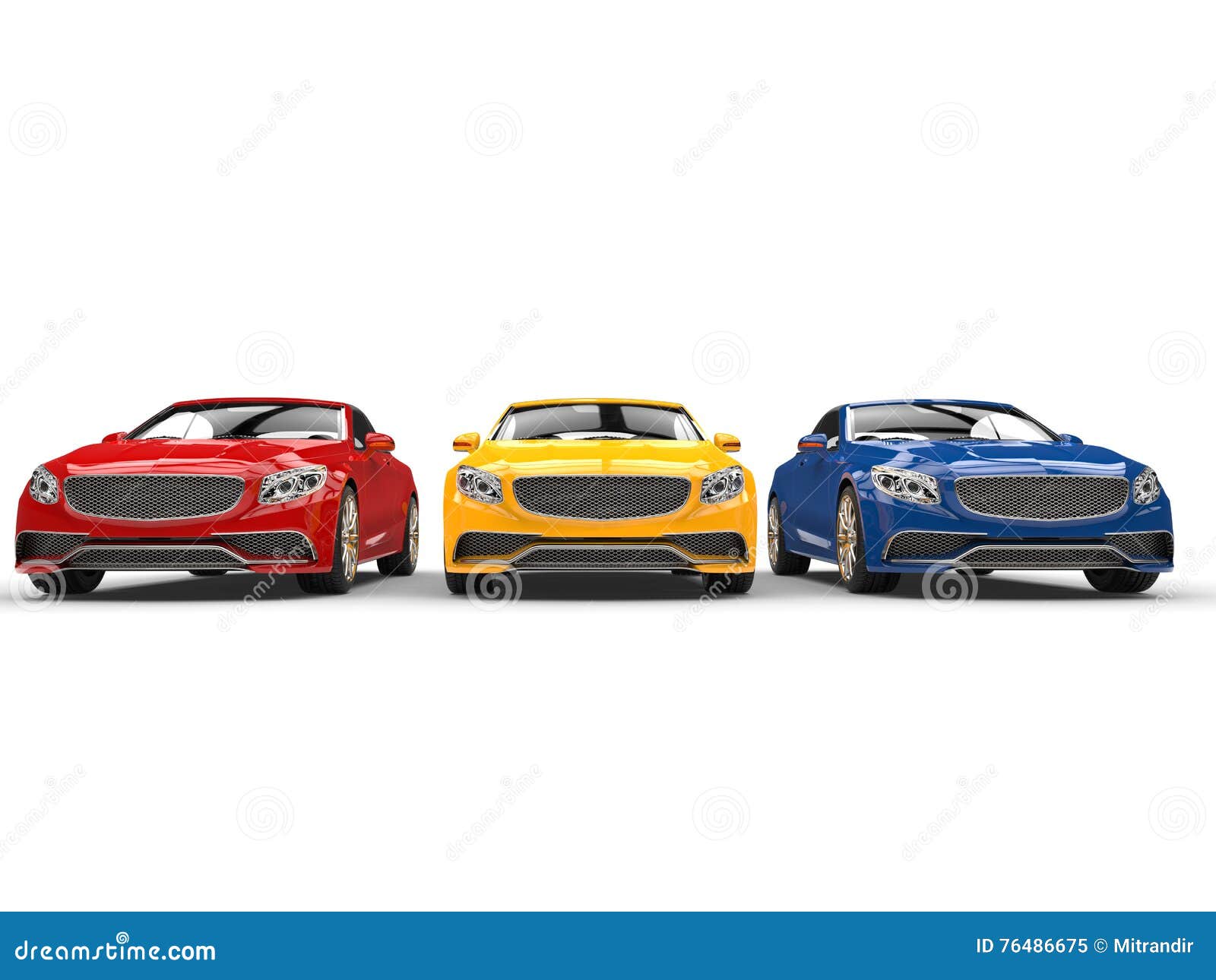 Coches Modernos - Colores Primarios Stock de ilustración - Ilustración ...