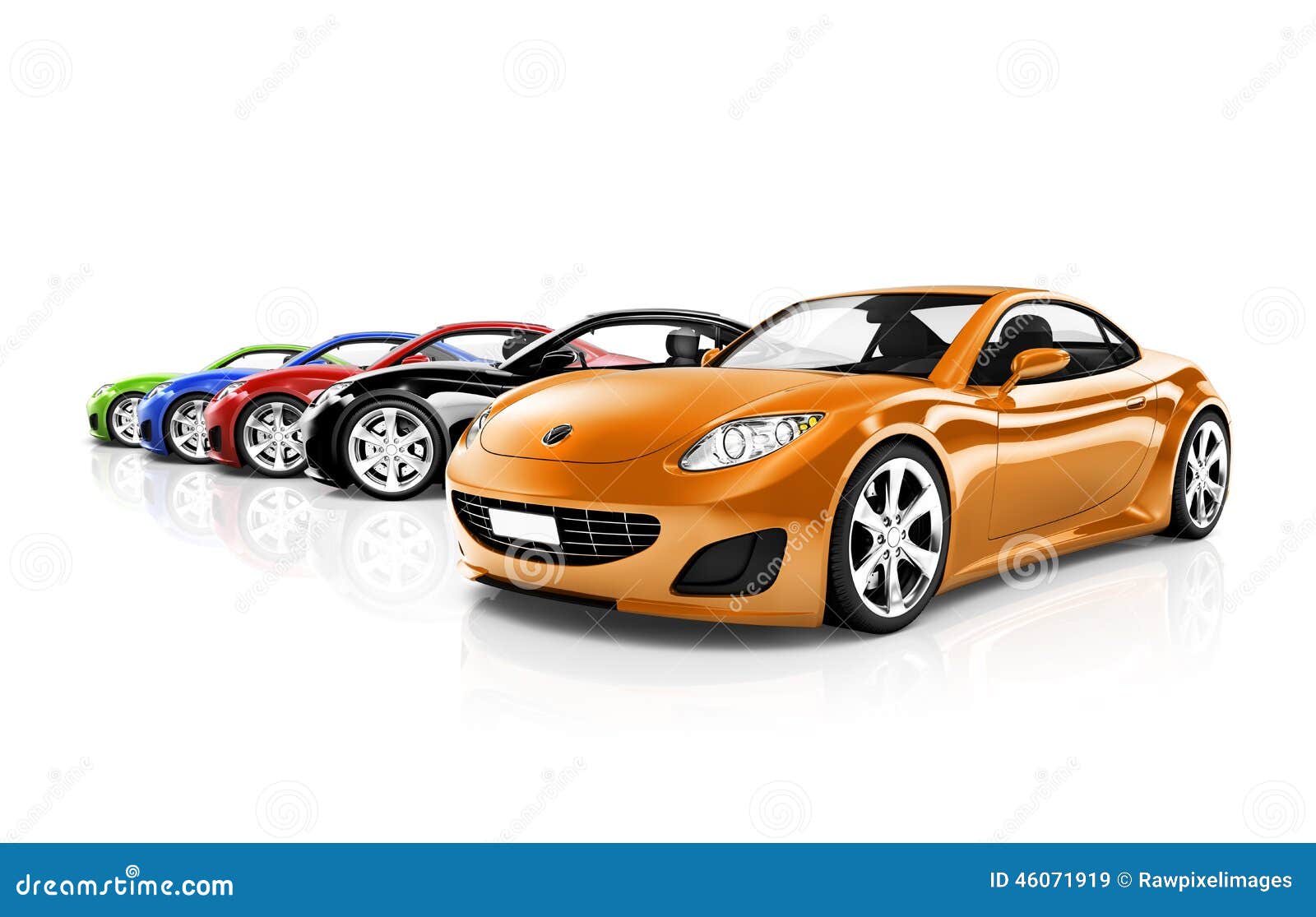 Coches Modernos Tridimensionales Coloreados Multi Stock de ilustración ...