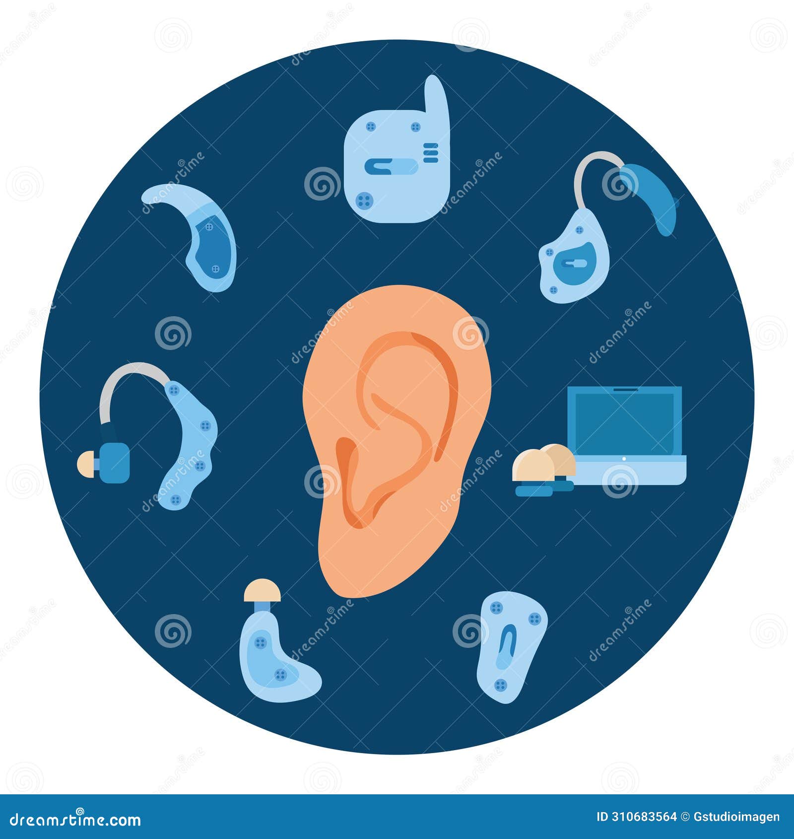 Cochlear Implant Collection Stock Vector - Illustration of implant ...