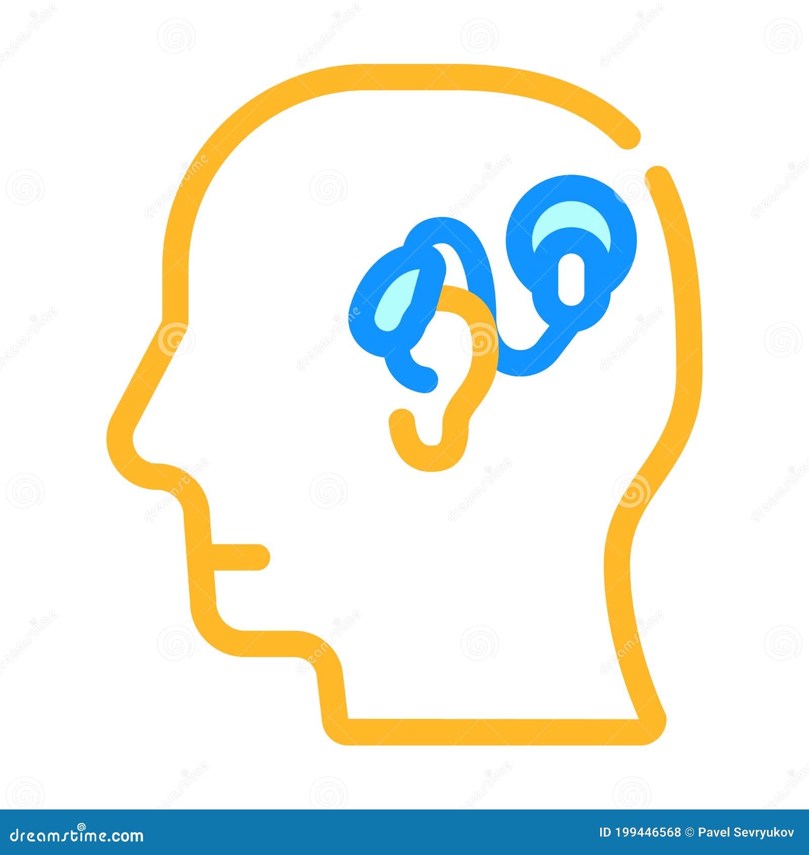 Cochlear Implant Color Icon Vector Illustration Sign Stock Vector ...