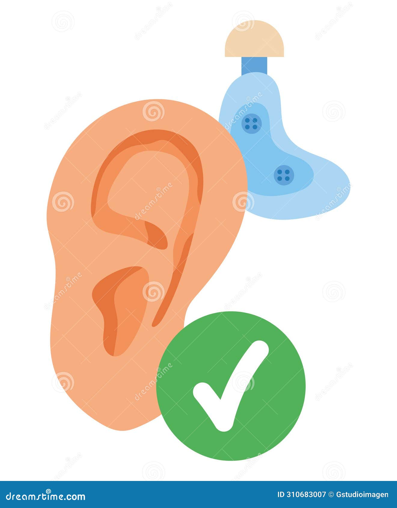 Cochlear Implant Correct Use Cartoon Vector | CartoonDealer.com #310683007