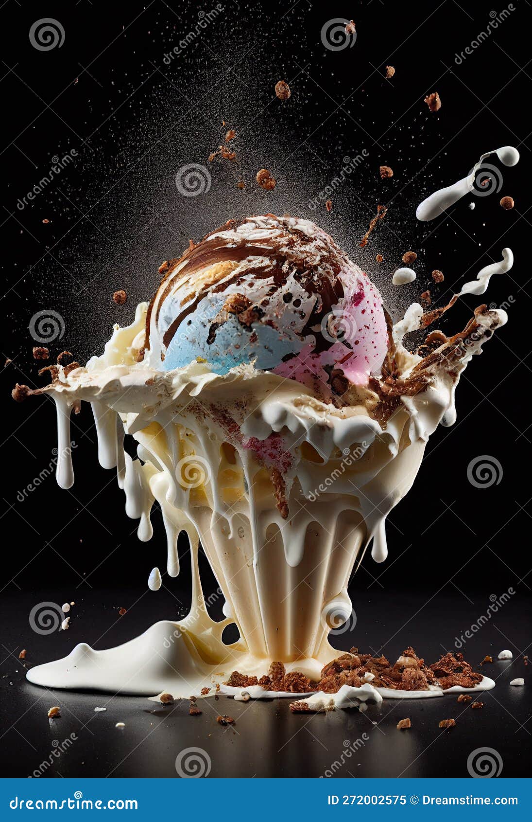 Cocina De Haute Explotando Helado. Generador De Ai Stock de ilustración ...