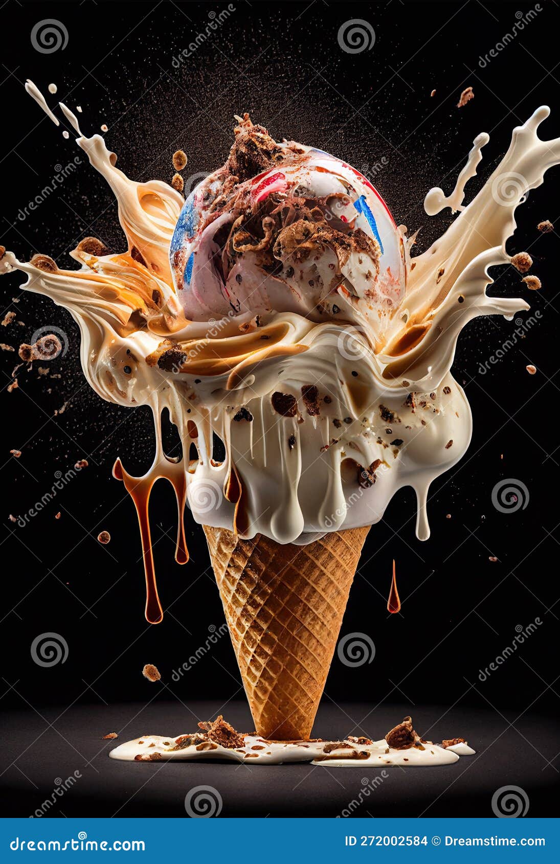 Cocina De Haute Explotando Helado. Generador De Ai Stock de ilustración ...