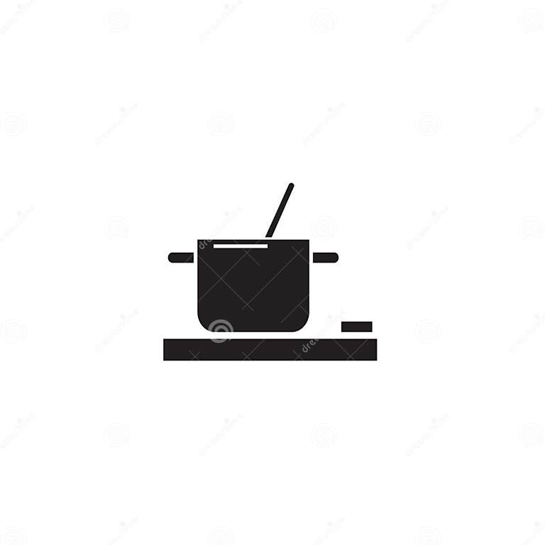 Cocinar El Icono Del Concepto Del Vector Del Negro Del Pote De La ... Cocinar El Icono Del Concepto Del Vector Del Negro Del Pote De La ...