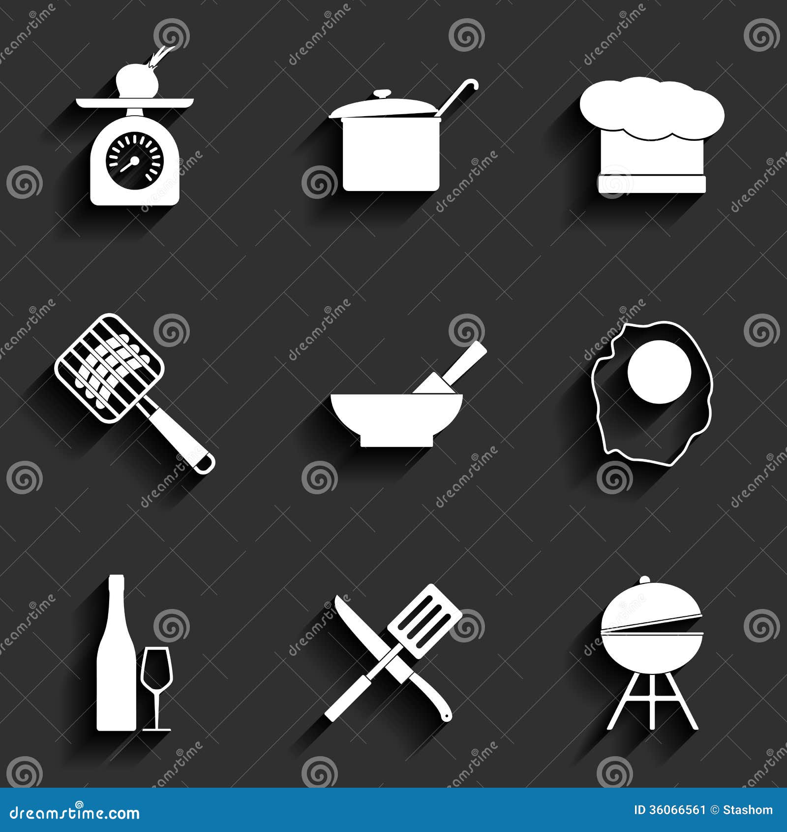 Cocinar iconos del vector ilustración del vector. Ilustración de ...