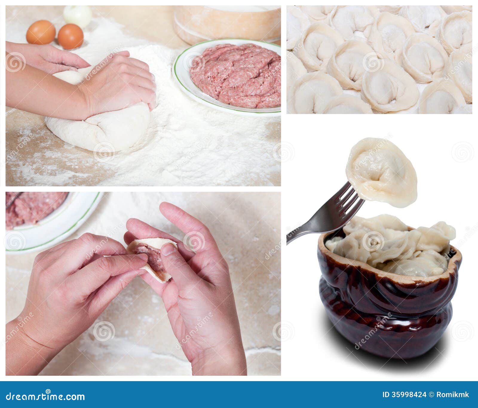 Cocinar Las Bolas De Masa Hervida De La Carne Foto De Archivo Imagen
