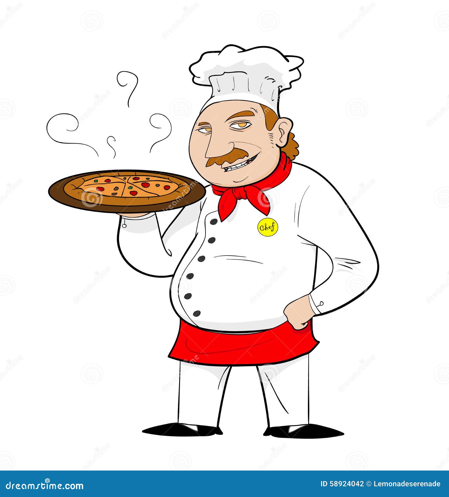 Cocinero Cartoon De La Pizza Ilustración del Vector - Ilustración de ...