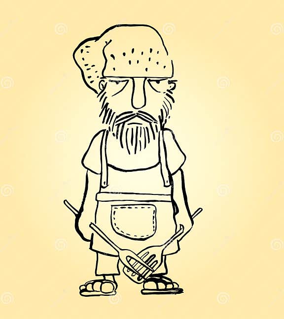 Cocinero triste ilustración del vector. Ilustración de cocinero - 52401522
