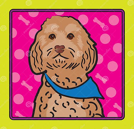 Cockapoo Cartoon stock illustration. Illustration of face - 24386743