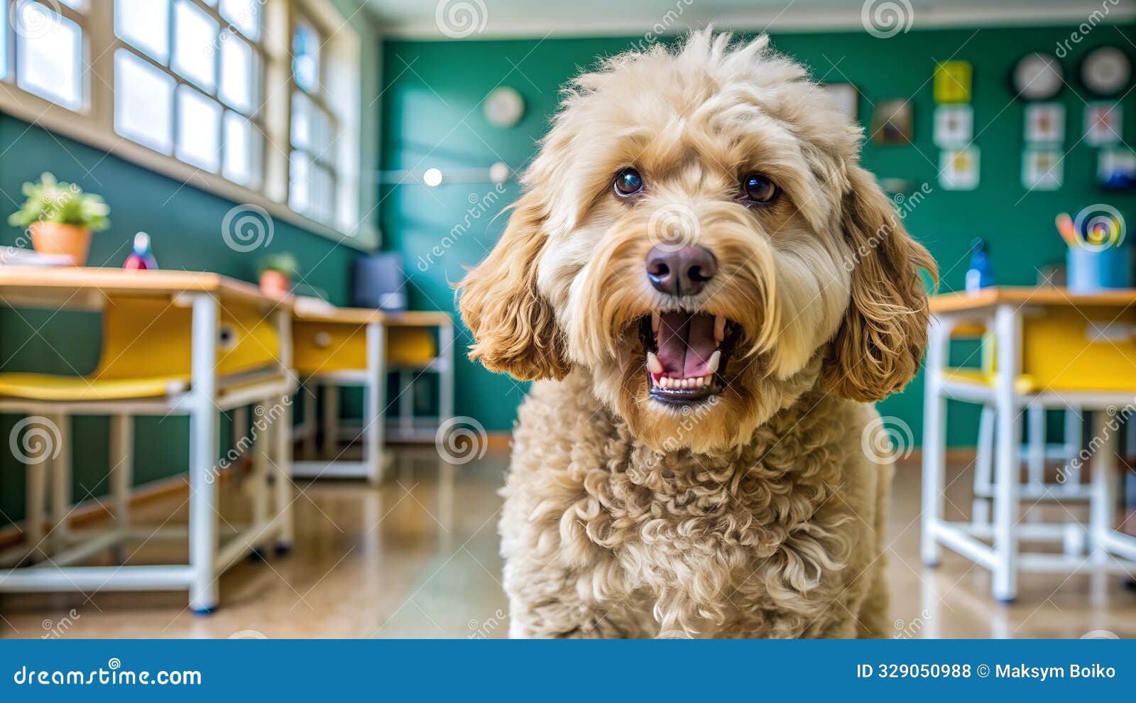 Cockapoo dog angry school stock illustration. Illustration of puppy ...