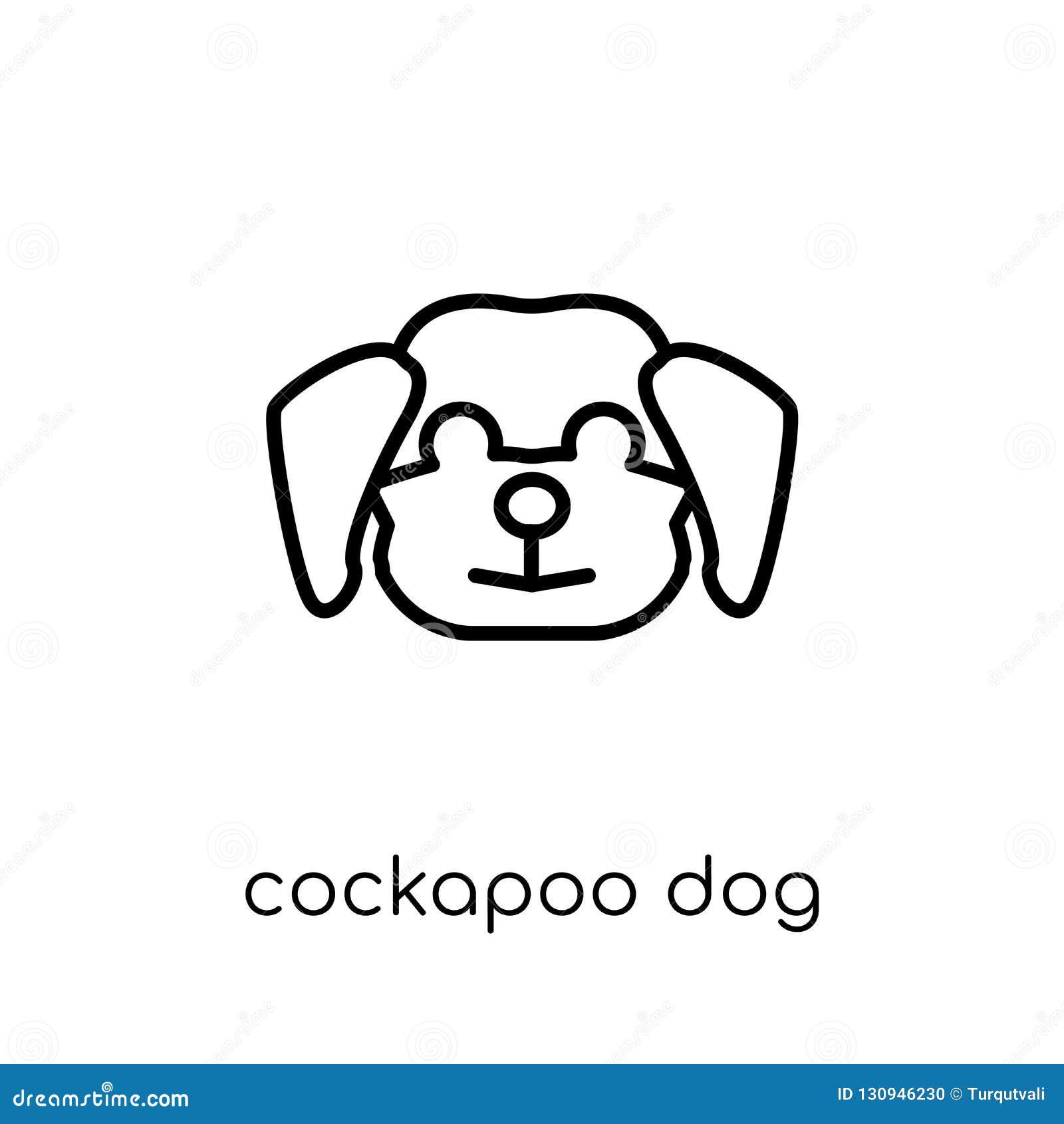Cockapoo Dog Icon. Trendy Modern Flat Linear Vector Cockapoo Dog Stock ...