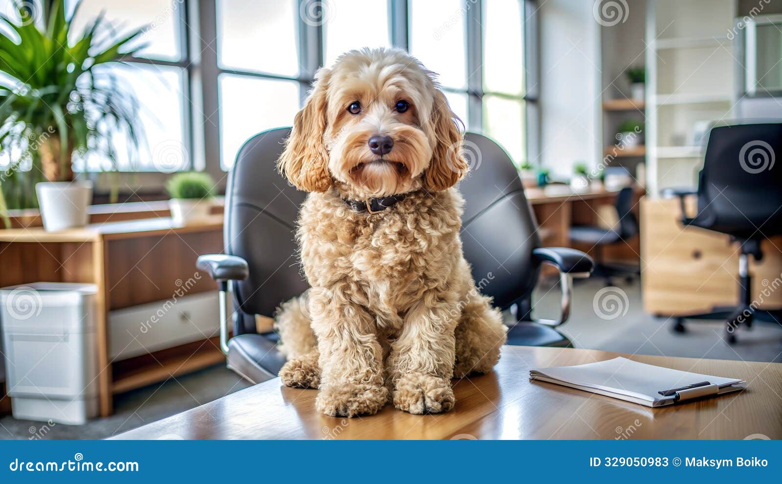 Cockapoo dog stay office stock illustration. Illustration of design ...