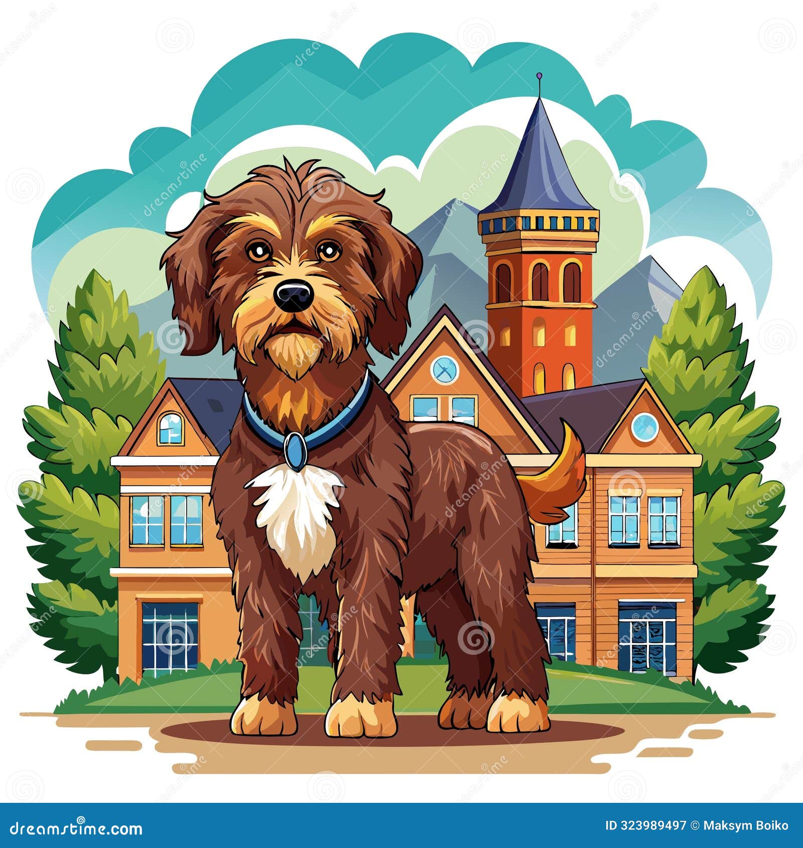 Cockapoo Dog Strong Stands School Vector Stock Illustration ...