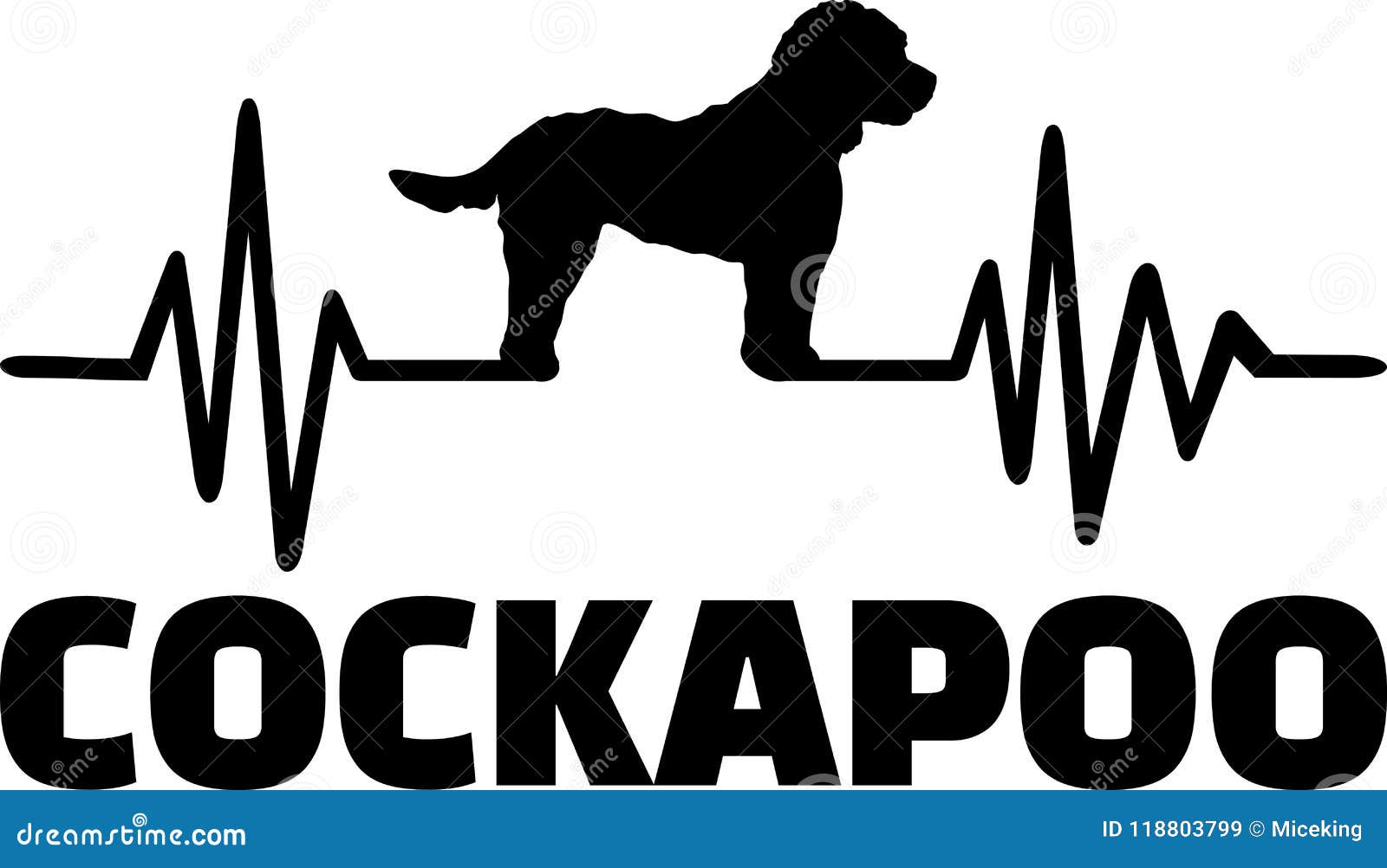 Cockapoo heartbeat word stock vector. Illustration of animal - 118803799