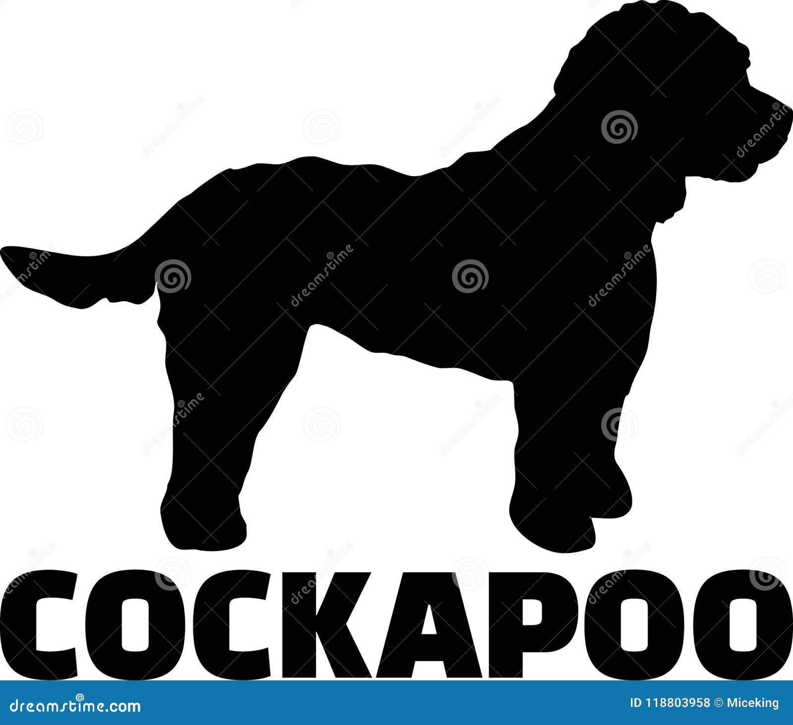 Cockapoo Silhouette Real Word Stock Vector - Illustration of silhouette ...