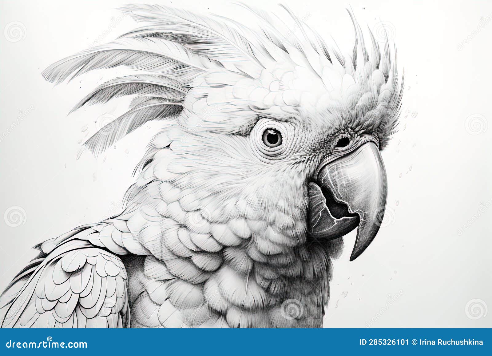 Cockatoo Isolated on White Background. Generative AI Stock Illustration ...