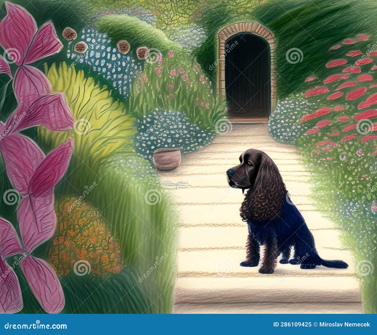 Cocker Spaniel Dog, Generative AI Illustration Stock Illustration ...