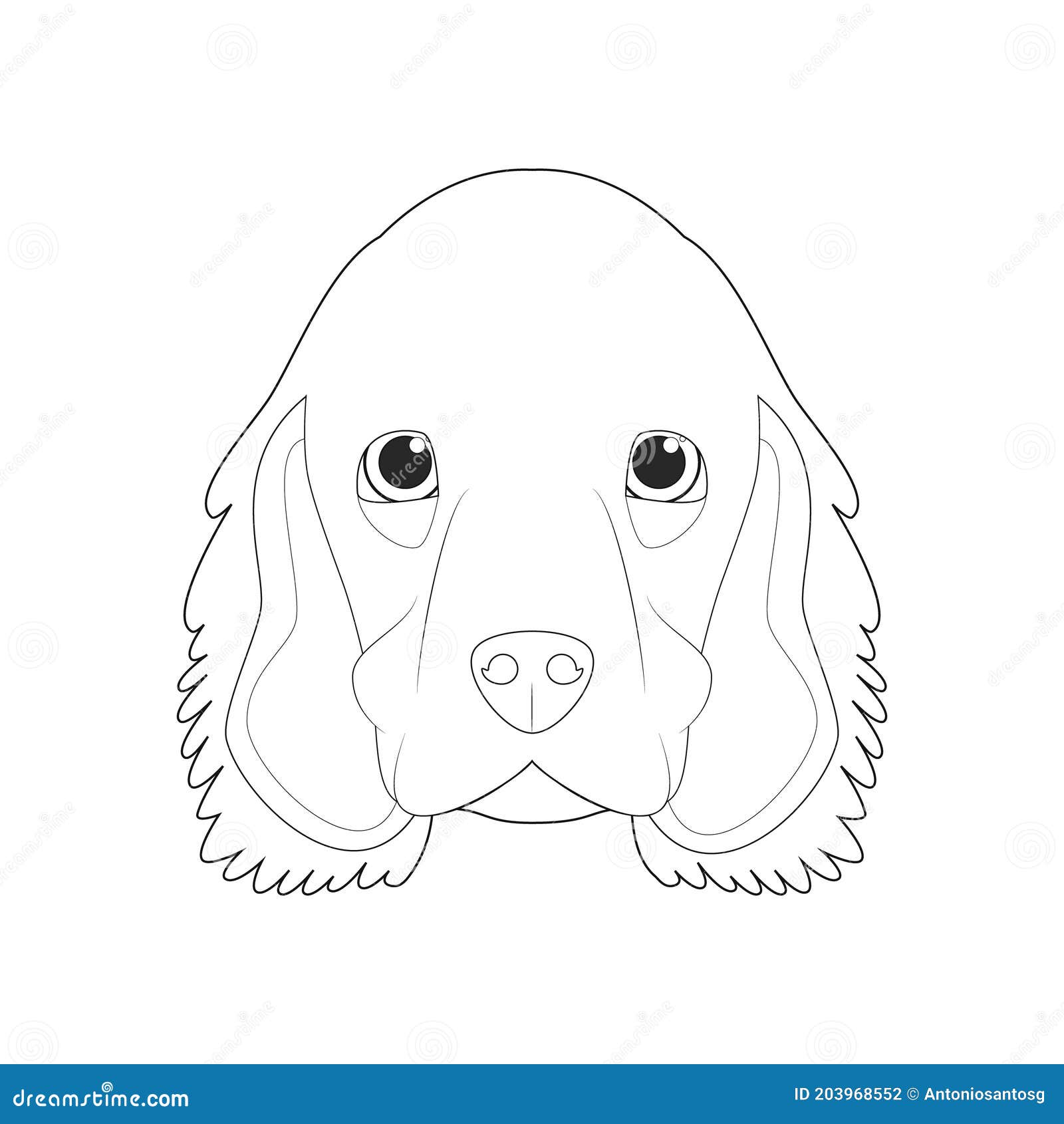 Cocker Spaniel Dog Easy Coloring Cartoon Vector Illustration. Isolated ...