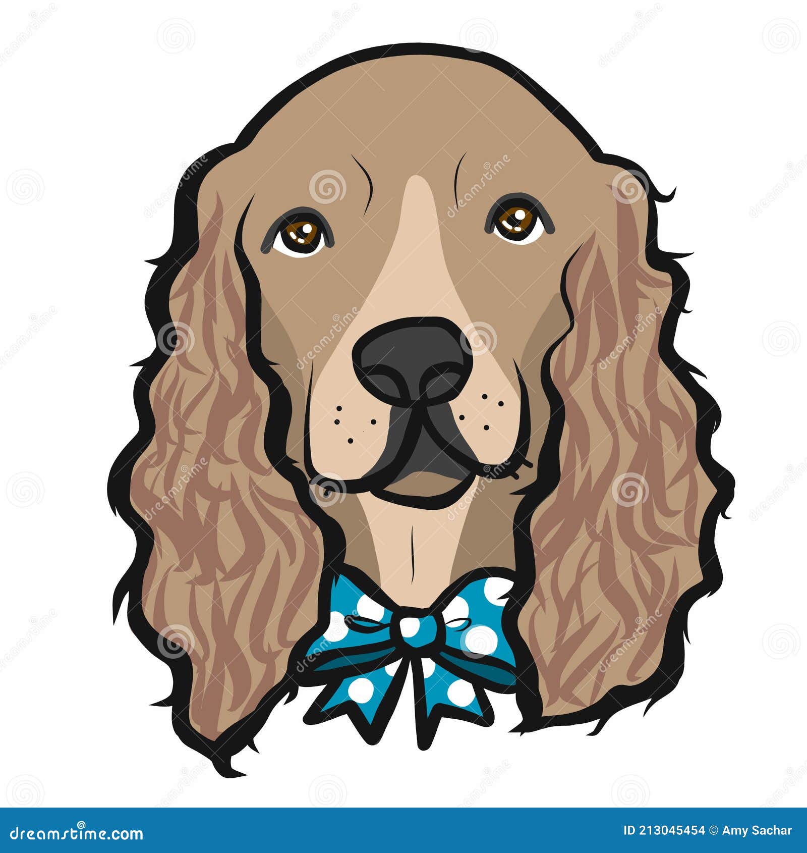 Cocker Spaniel Dog Face Cartoon Vector Stock Vector - Illustration of ...