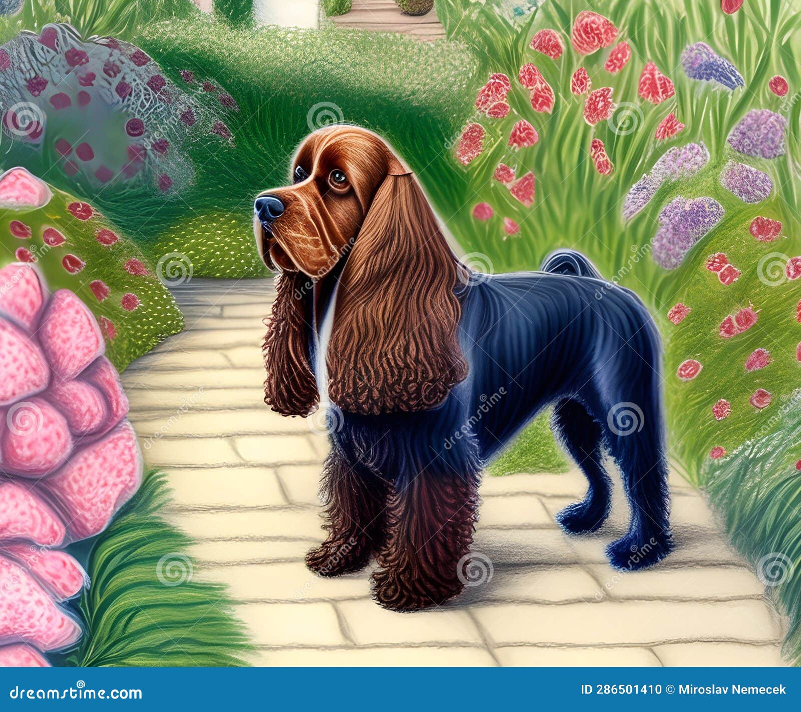 Cocker Spaniel Dog, Generative AI Illustration Stock Illustration ...