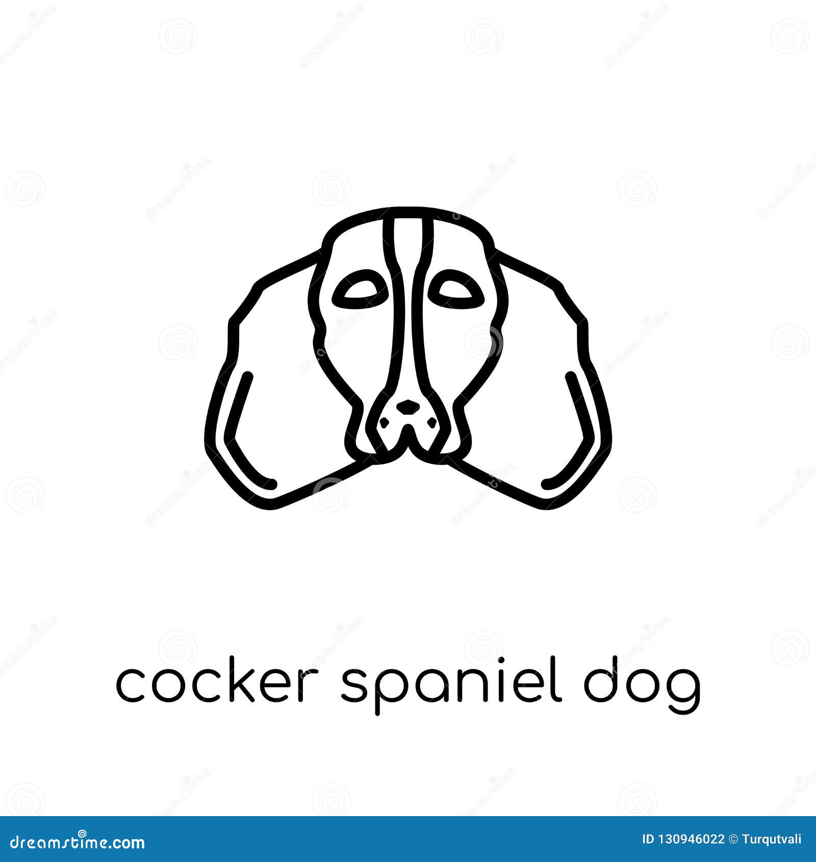 Cocker Spaniel Dog Icon. Trendy Modern Flat Linear Vector Cocker ...