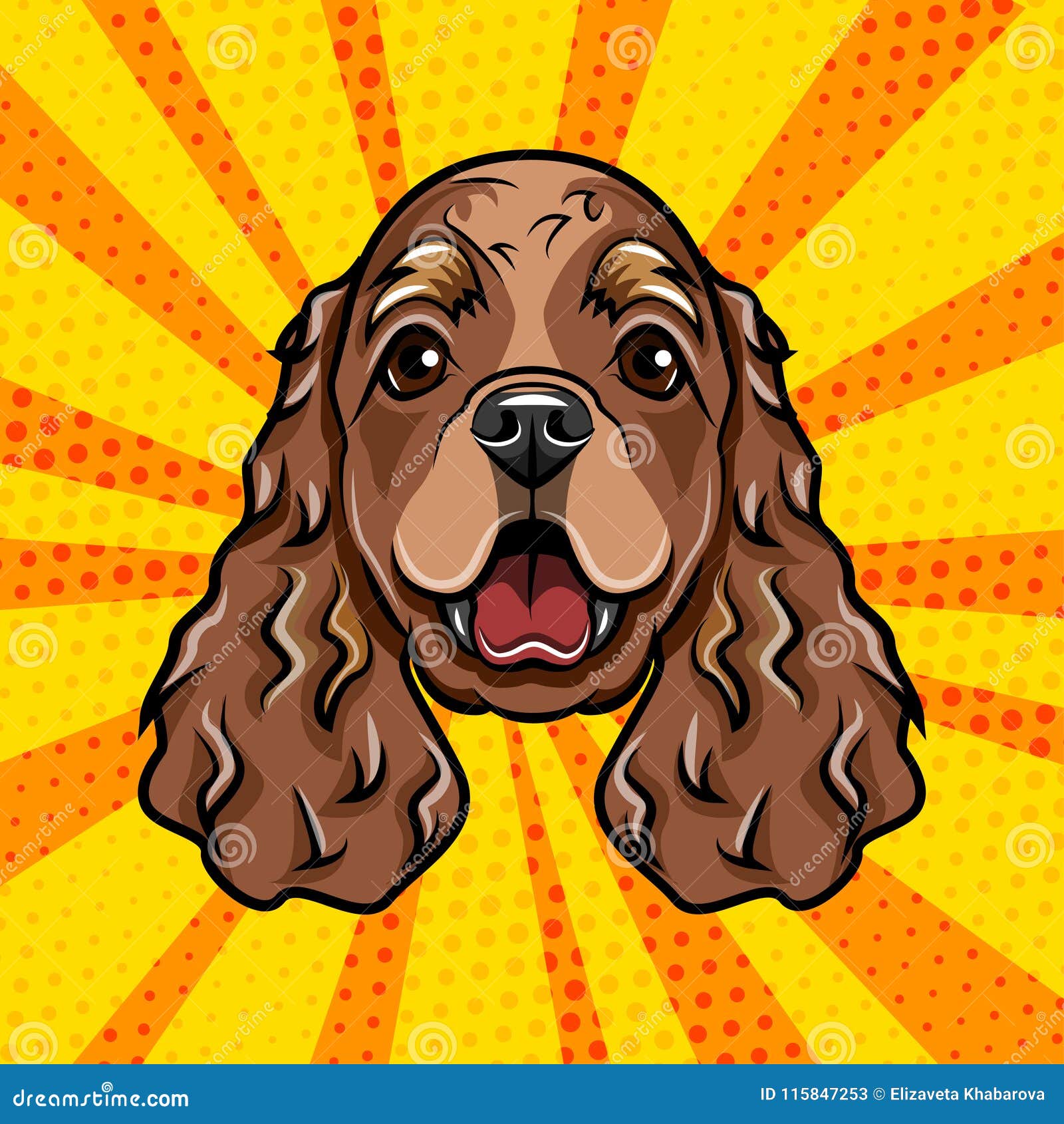 Cocker Spaniel Dog Portrait. Spaniel Breed. Vector. Stock Vector ...