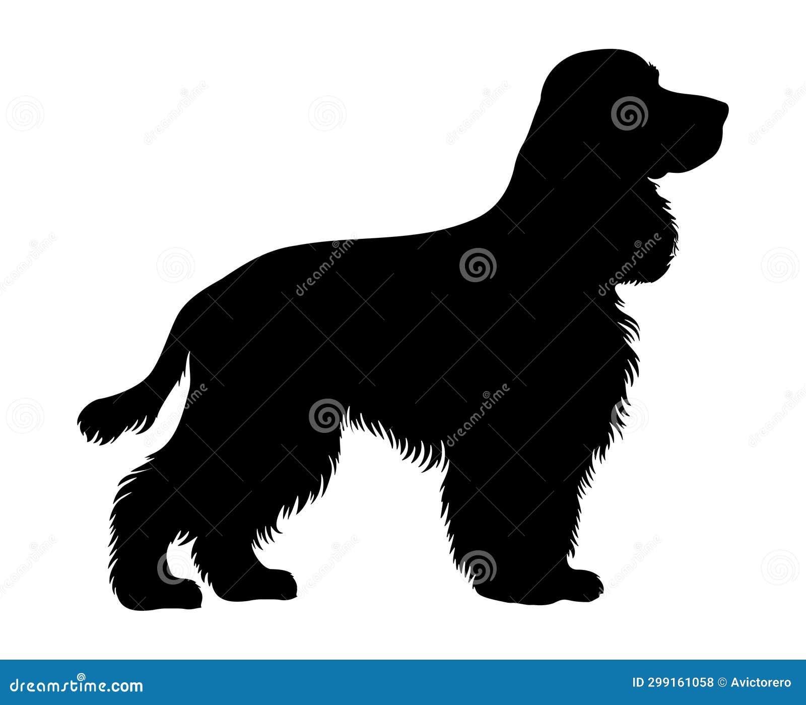 Cocker Spaniel Dog Silhouette Stock Vector - Illustration of domestic ...