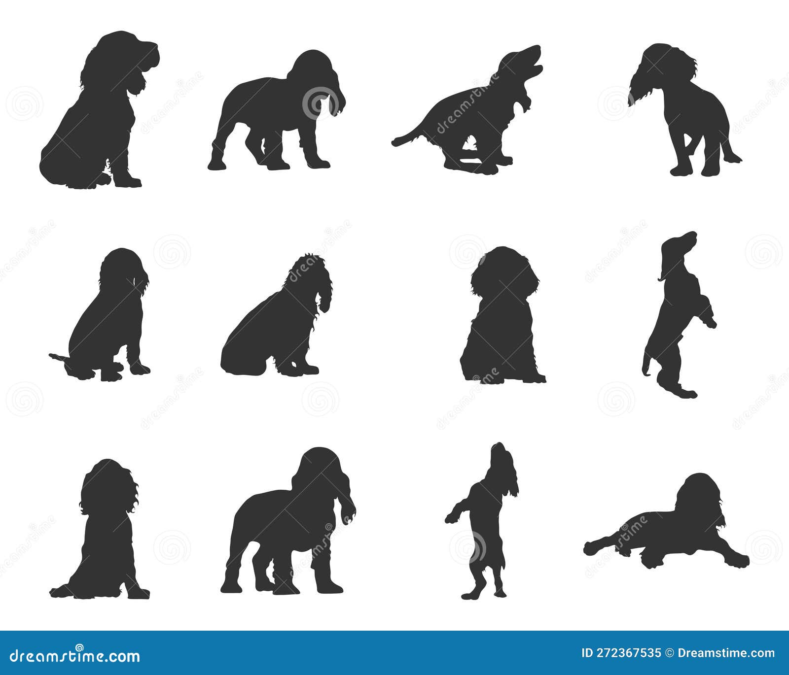 Cocker Spaniel Dog Silhouettes, Cocker Spaniel Silhouette Stock Vector ...