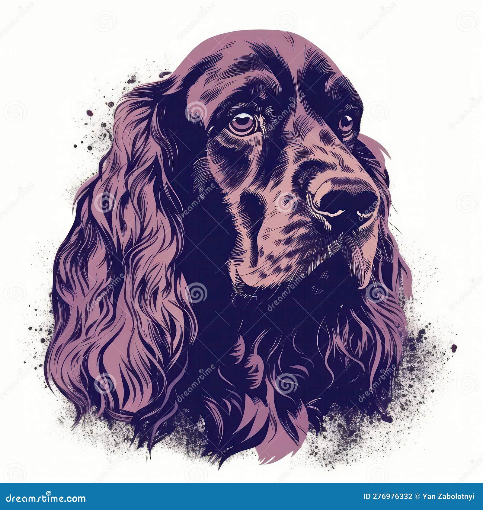 Cocker Spaniel Dog on White Background Logo. Generative AI Stock ...