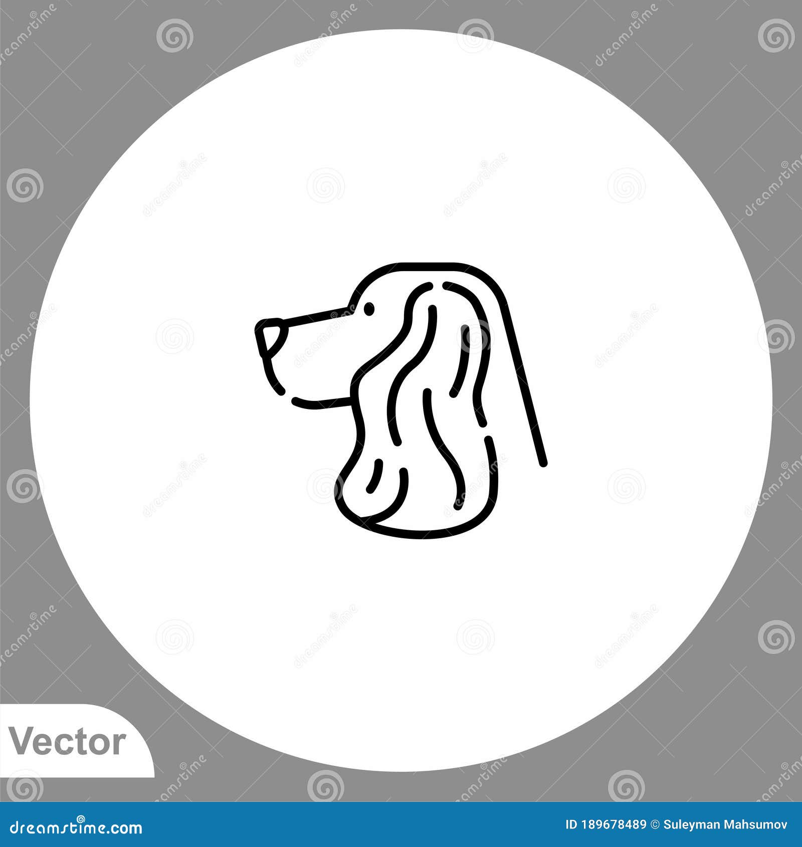 Cocker Spaniel Vector Icon Sign Symbol Stock Vector - Illustration of ...