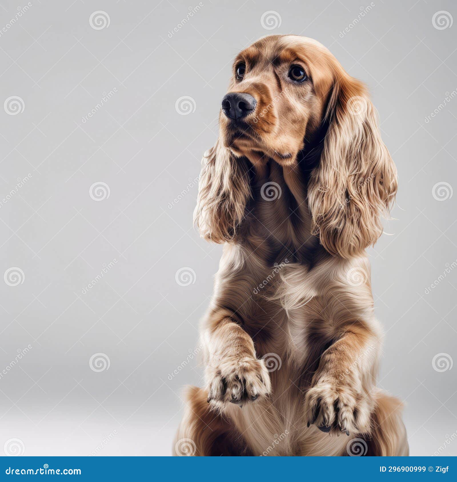 Cocker Spaniel Looking Up at the Camera Stock Illustration ...