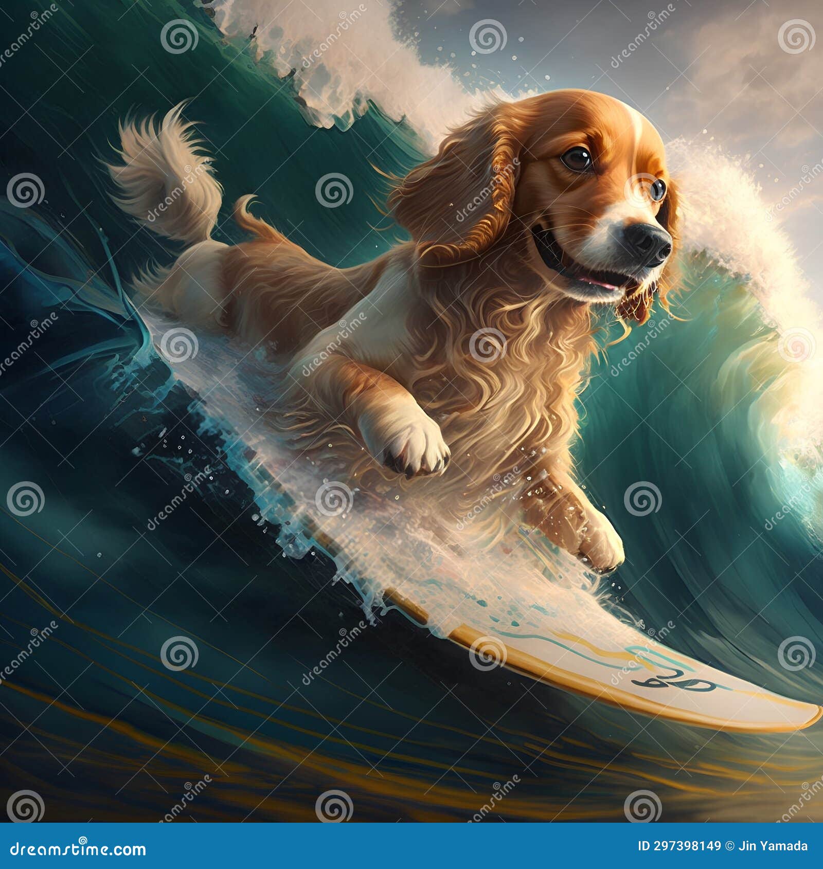 Spaniel Surfing Stock Illustrations – 11 Spaniel Surfing Stock ...