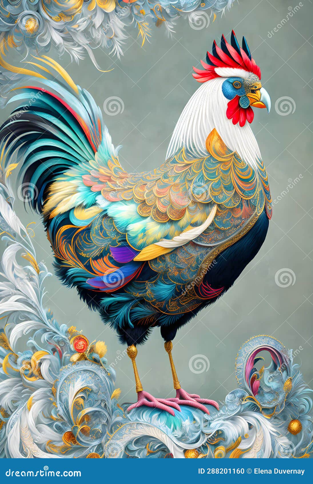 Cockerel, Rooster. Vector Illustration | CartoonDealer.com #51131676