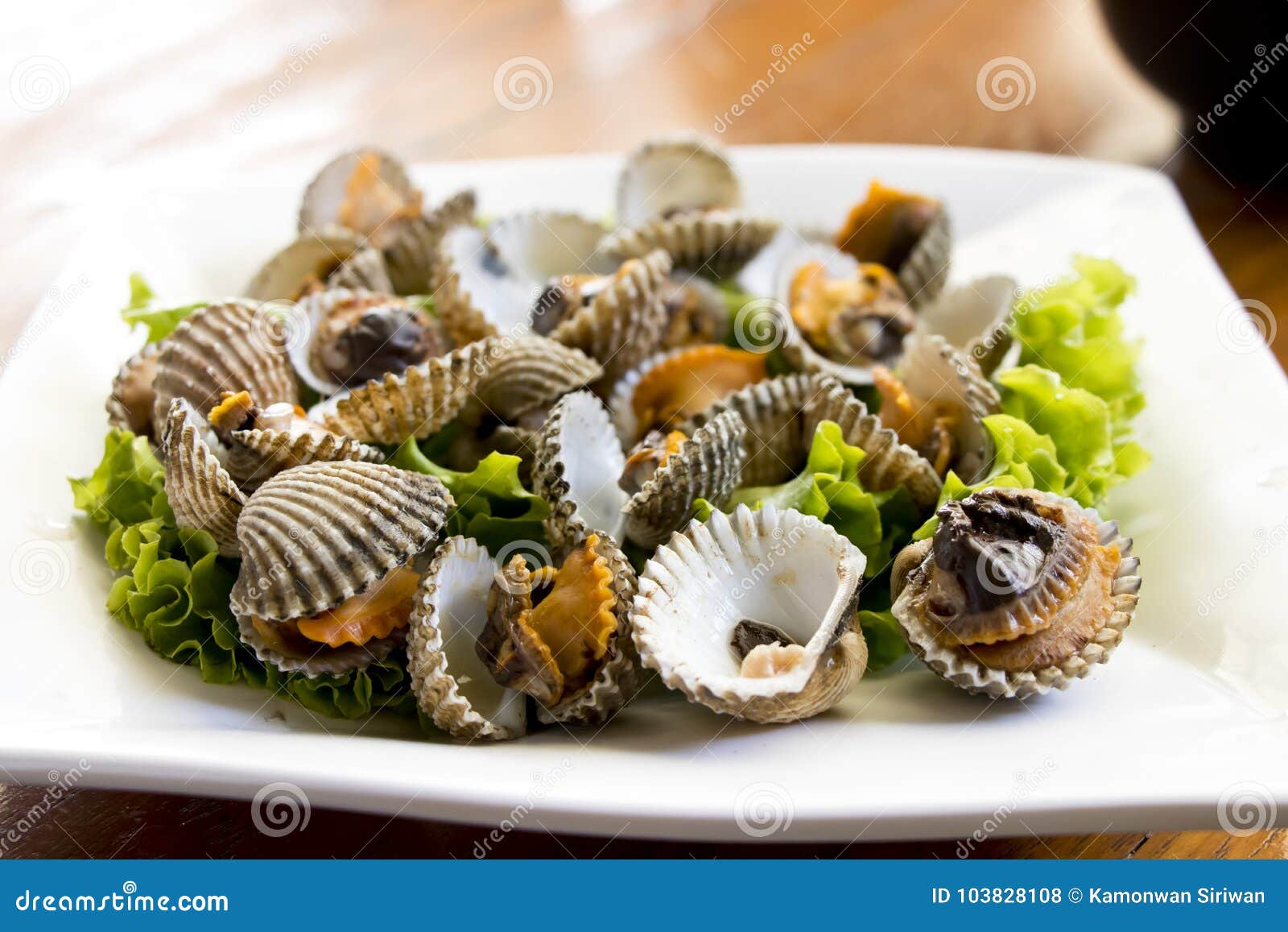 Cockle, Cockleshell Seafood in Dining Table Stock Photo - Image of ...