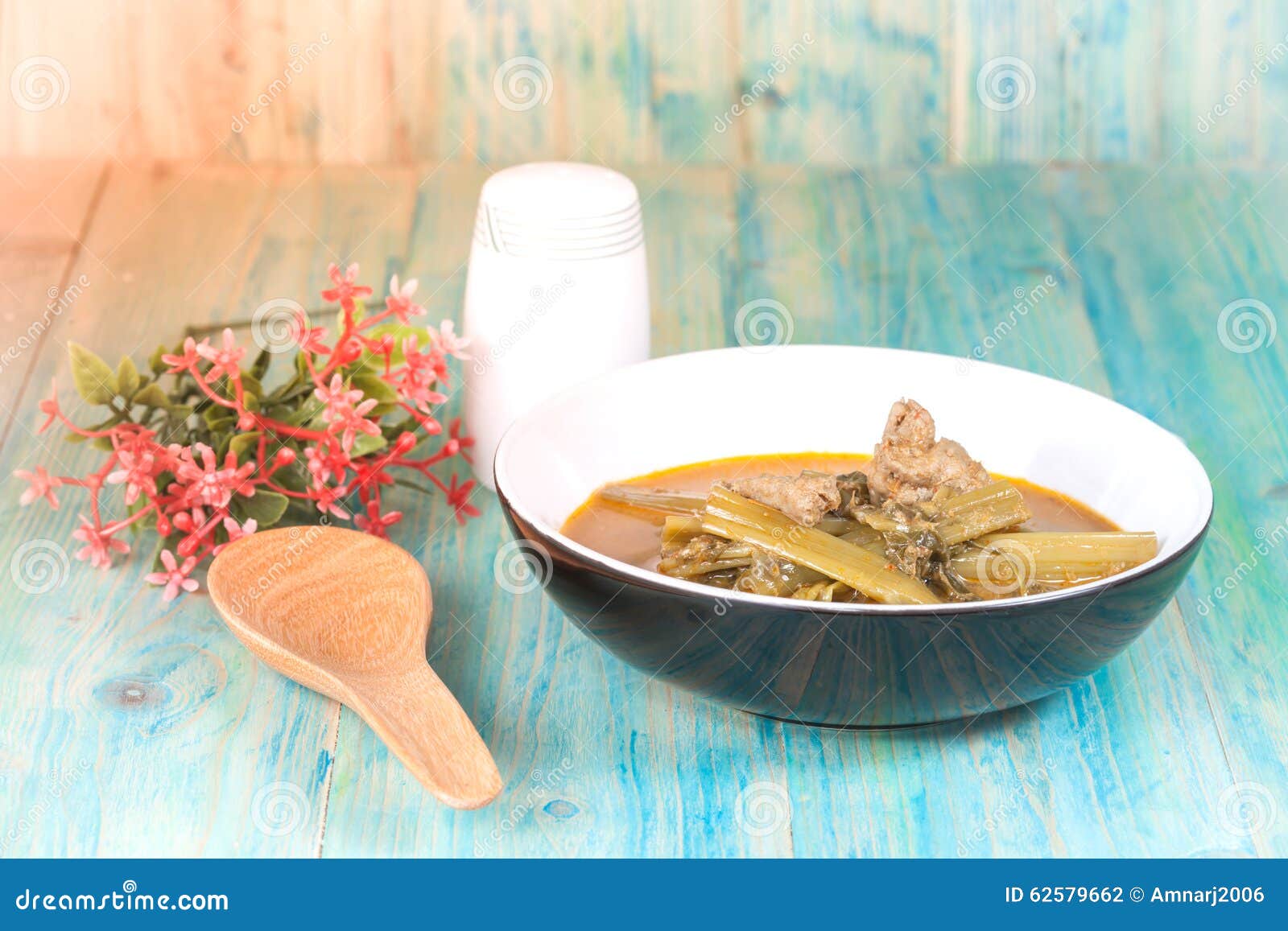 Cockle Curry with Morning Glory , Stock Photo - Image of pock, soup ...