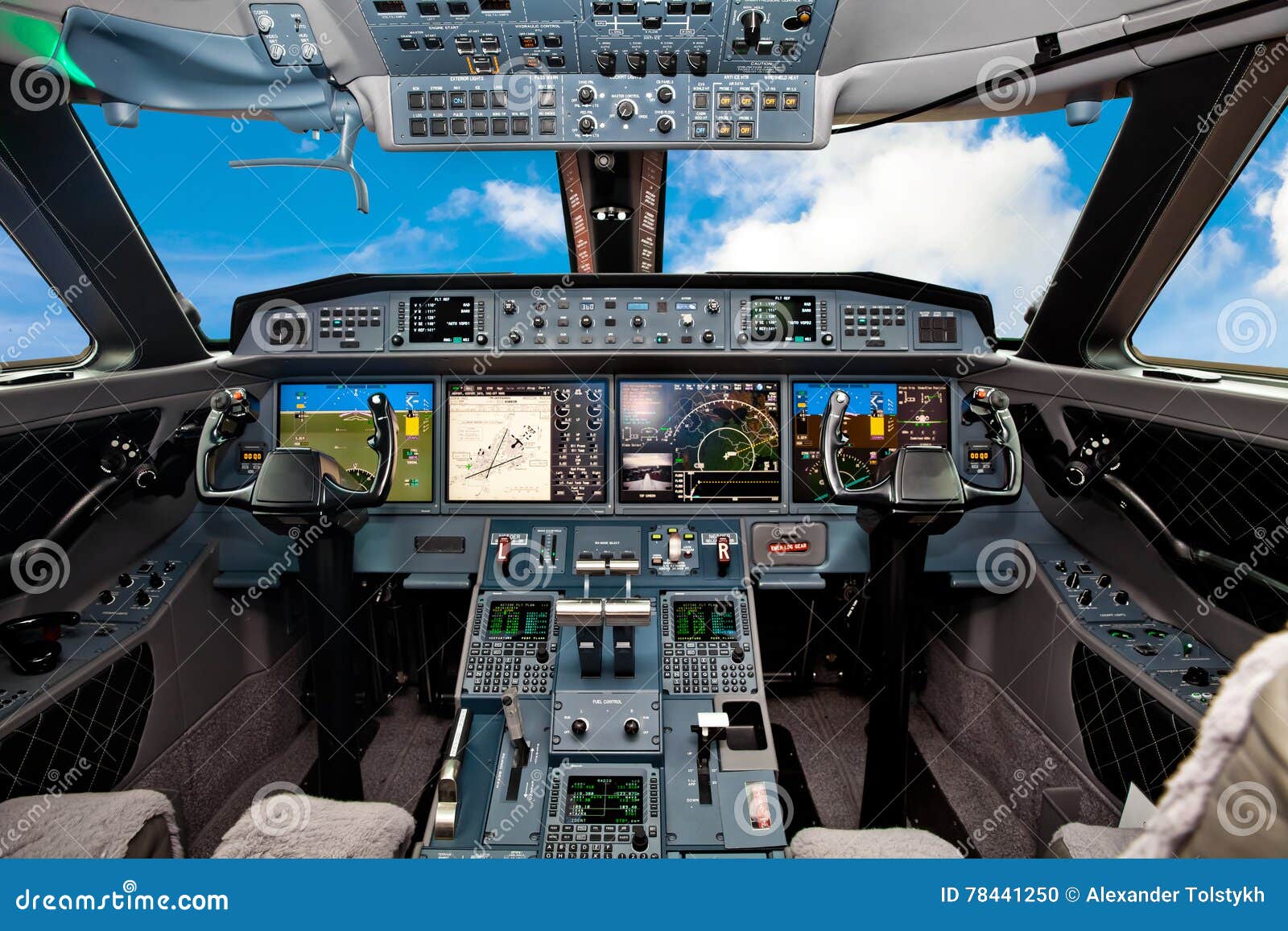 The Cockpit of the Aircraft Stock Photo - Image of dark, feet: 78441250