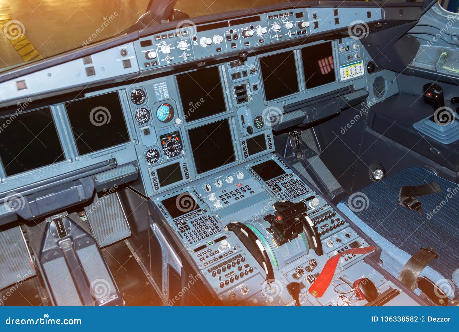 Cockpit Aircraft Cold and Dark Pilot View Stock Photo - Image of ...