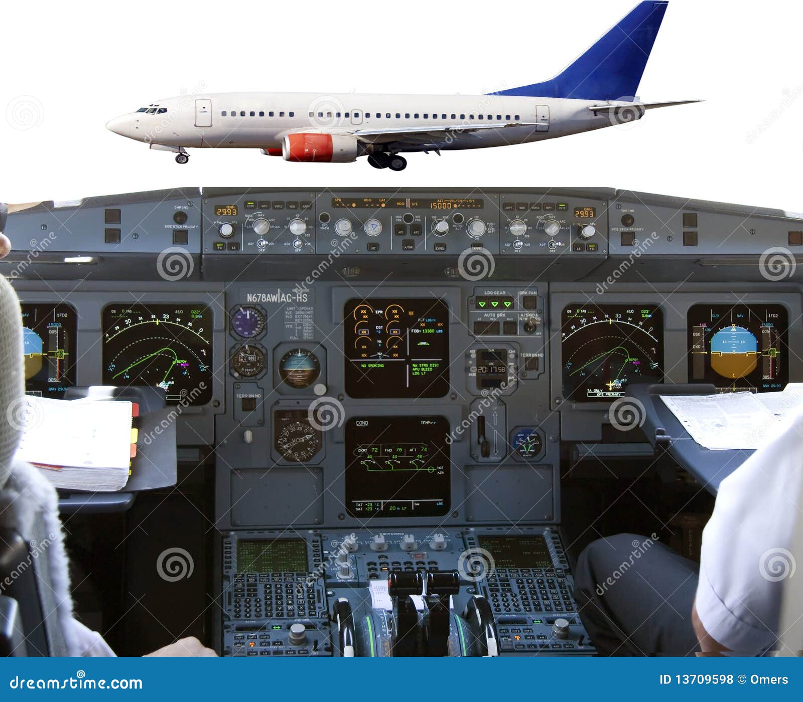 COCKPIT IN AIRLINER Stock Image | CartoonDealer.com #7916803