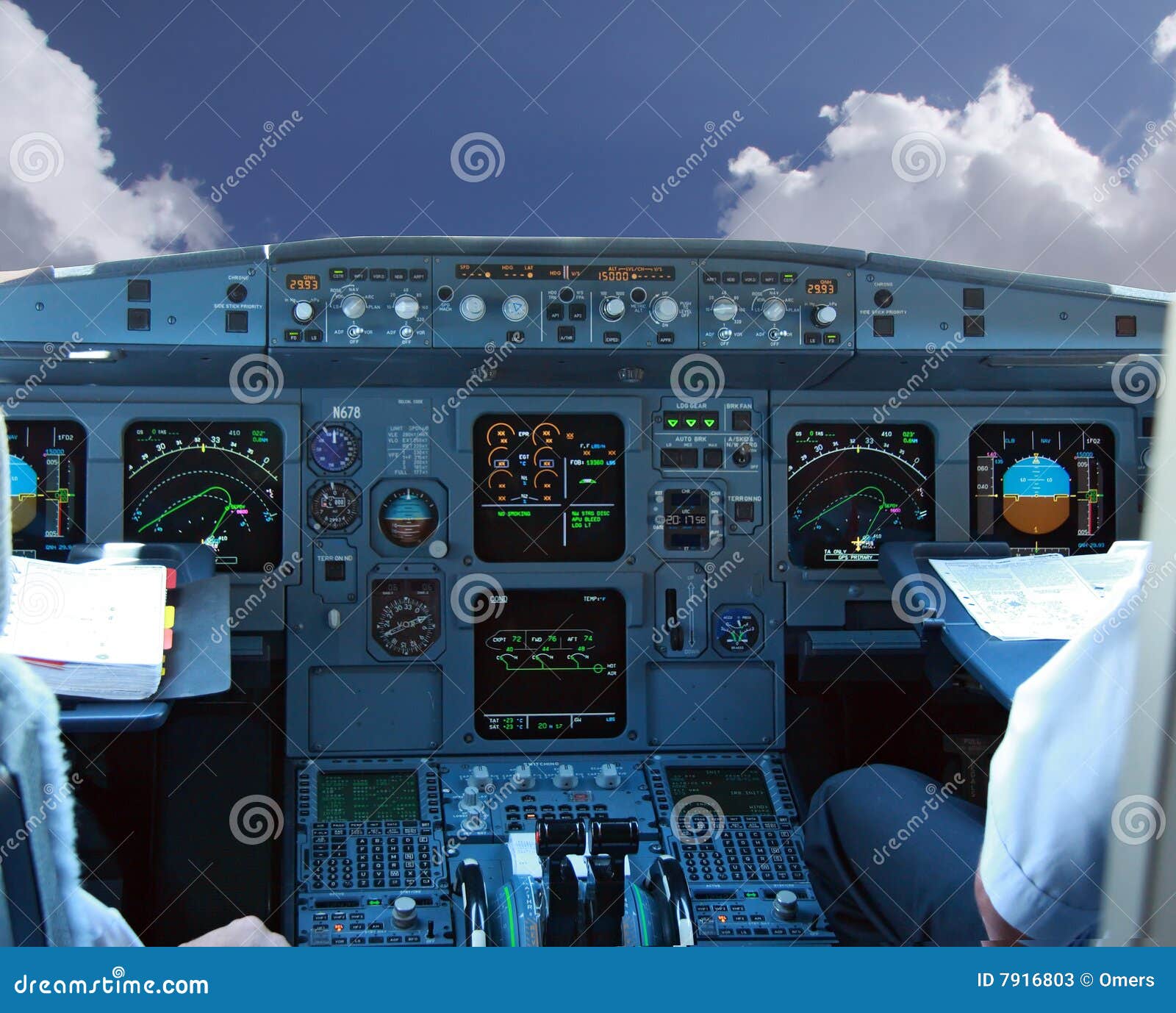 COCKPIT in AIRLINER stock image. Image of controls, aircraft - 7916803