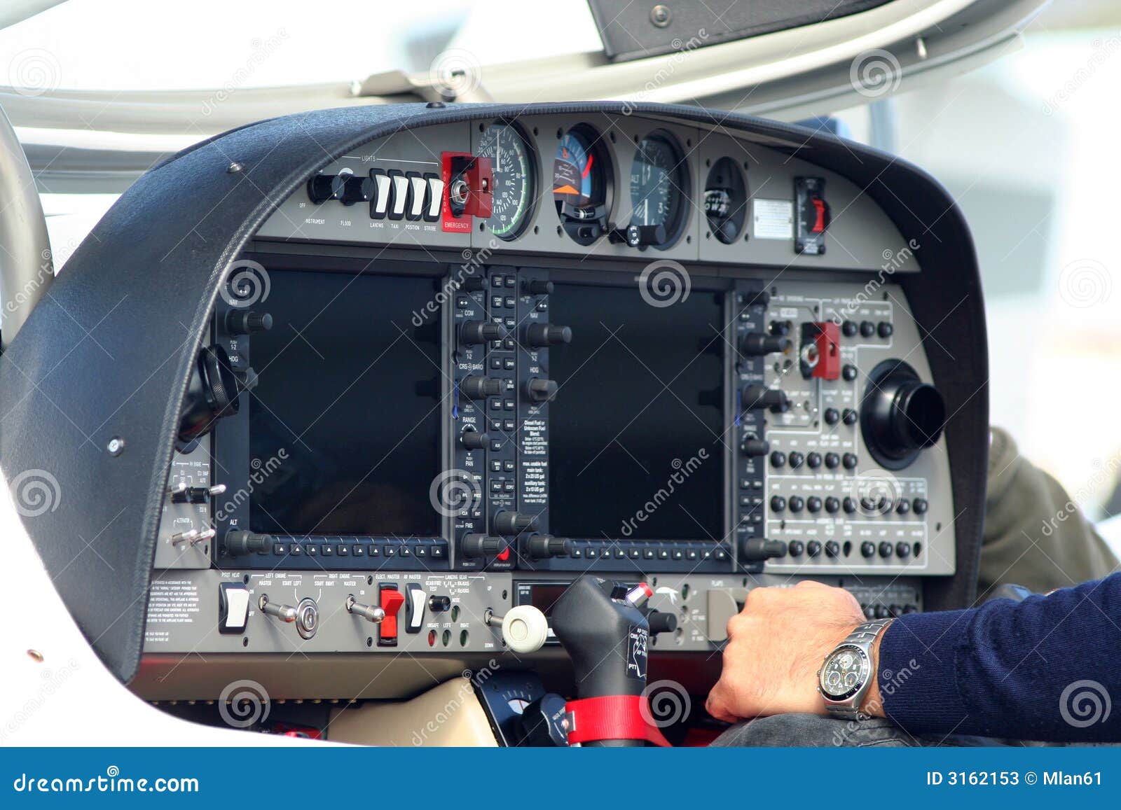 Cockpit of airplane stock image. Image of controls, aviator - 3162153